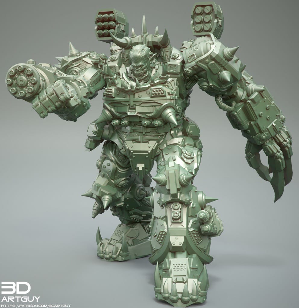 3DArtGuy Orc Warmachine Shooting Pose – P站图纸印象馆 3D打印模型图纸免费下载