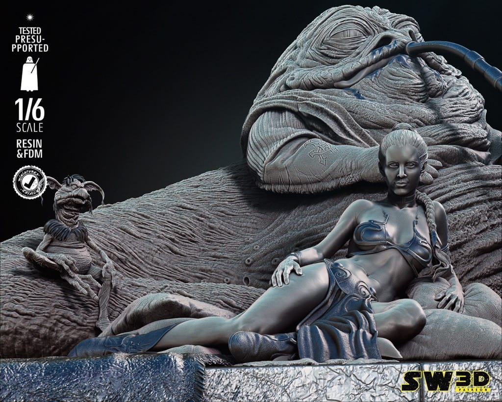 SW3D 星球大战 赫特人贾巴和莱娅·奥加纳·索罗 – P站图纸印象馆 3D打印模型图纸免费下载