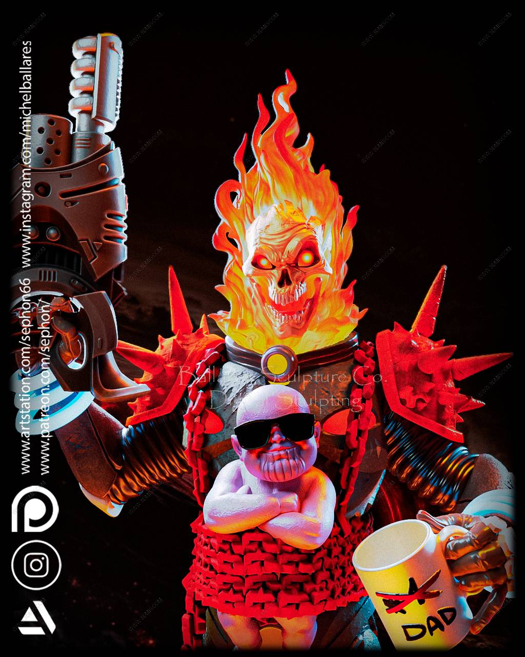 Geek MB 宇宙恶灵骑士和灭霸宝宝 – P站图纸印象馆 3D打印模型图纸免费下载